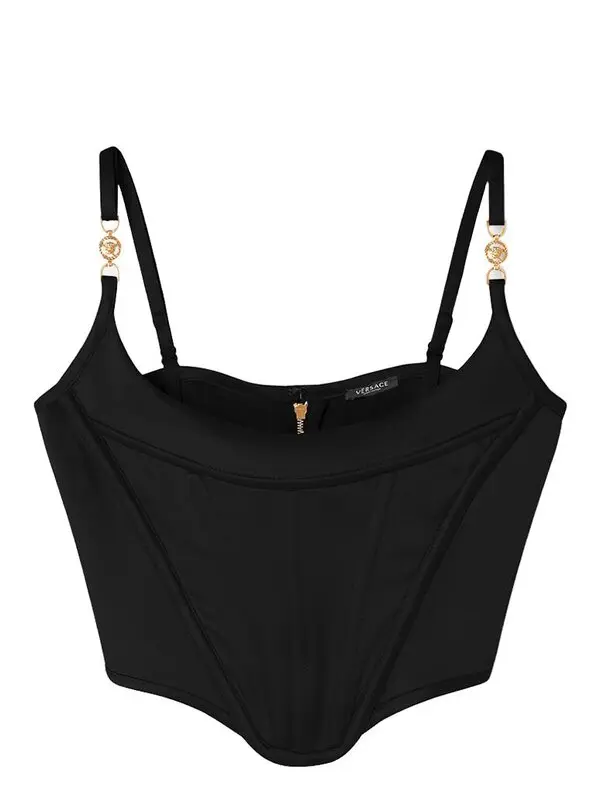 Versace Medusa '95 Satin Corset Top - Black