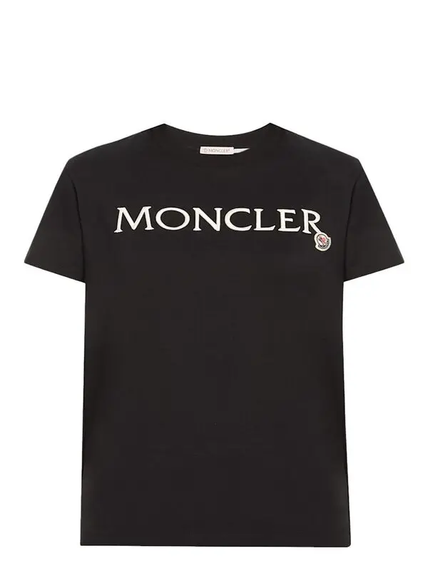 Moncler Embroidered Logo T-shirt - Black