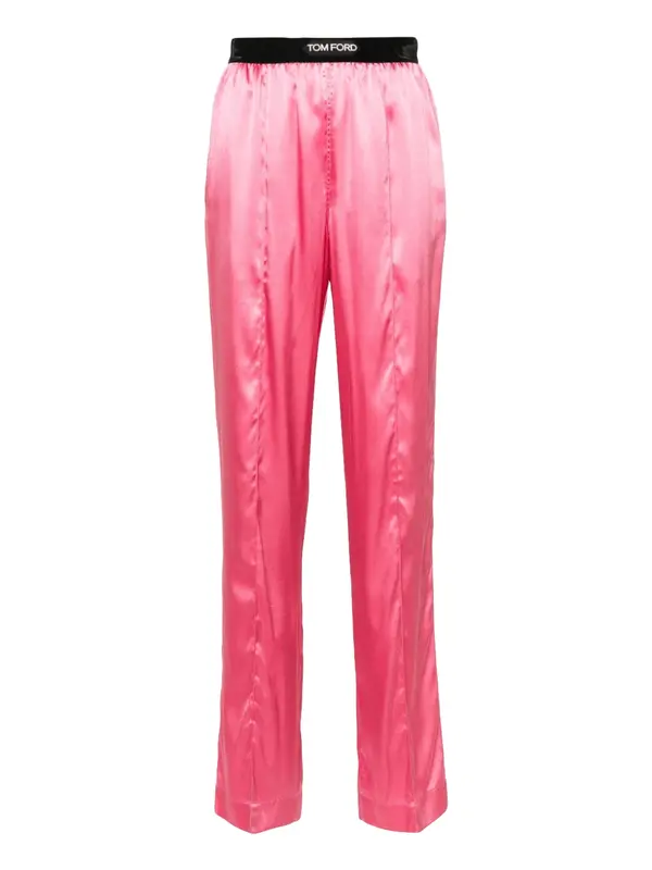 TOM FORD Straight-leg Silk Trousers - Pink