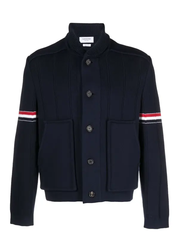 Thom Browne Single-breasted Button-fastening Shirt Jacket - Blue
