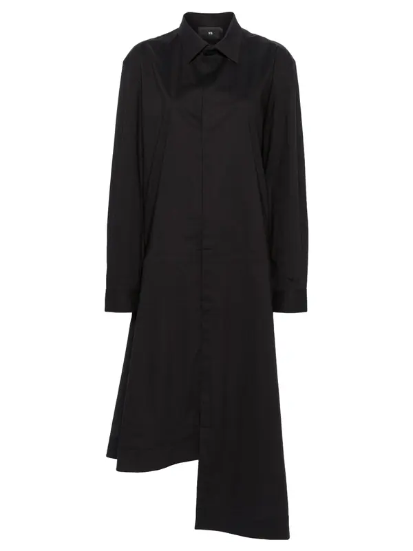 Y3 Asymmetric Shirt Dress - Black