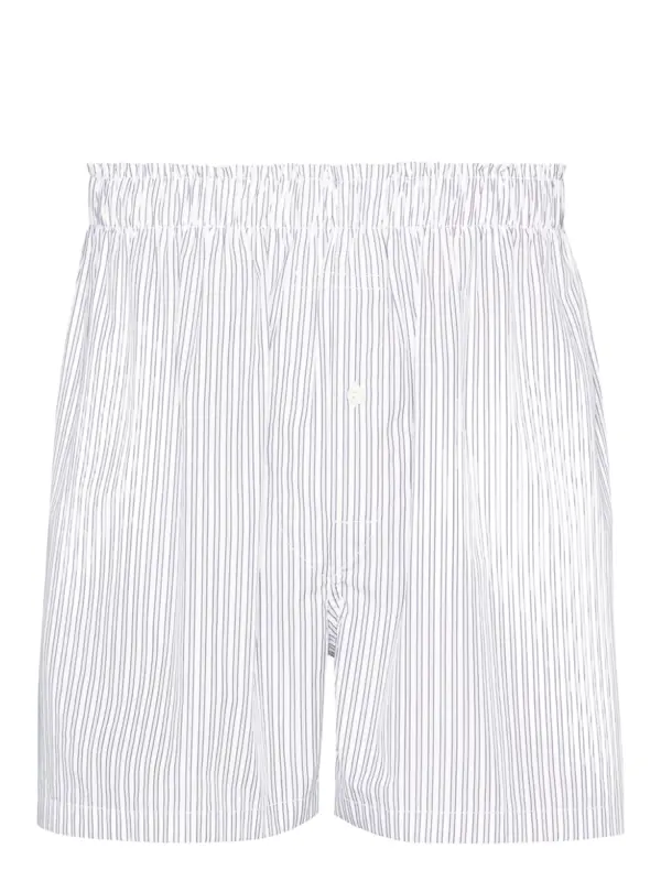 MAISON MARGIELA Striped Cotton Shorts - Blue