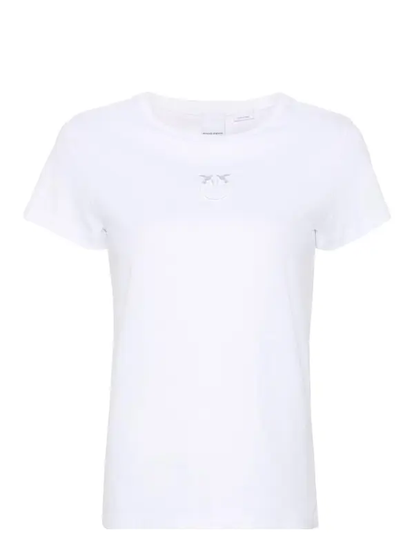 Pinko Love Birds-embroidered T-shirt - White