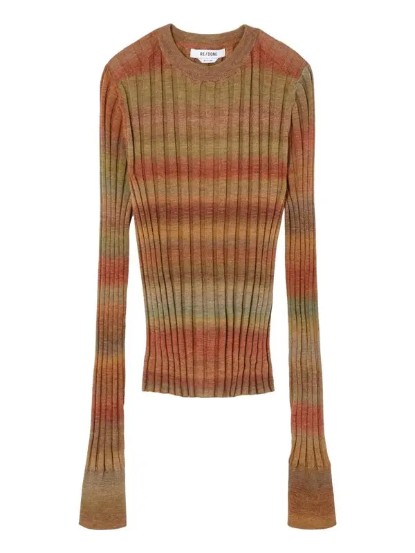 RE/DONE Ribbed Knit Wool Jumper - Orange