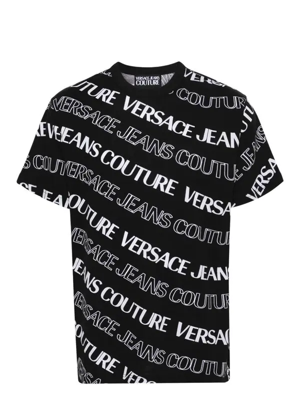 Versace Logo-print Cotton T-shirt - Black