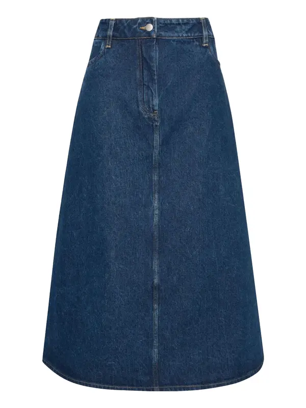 Studio Nicholson Baringo Denim Midi Skirt - Blue