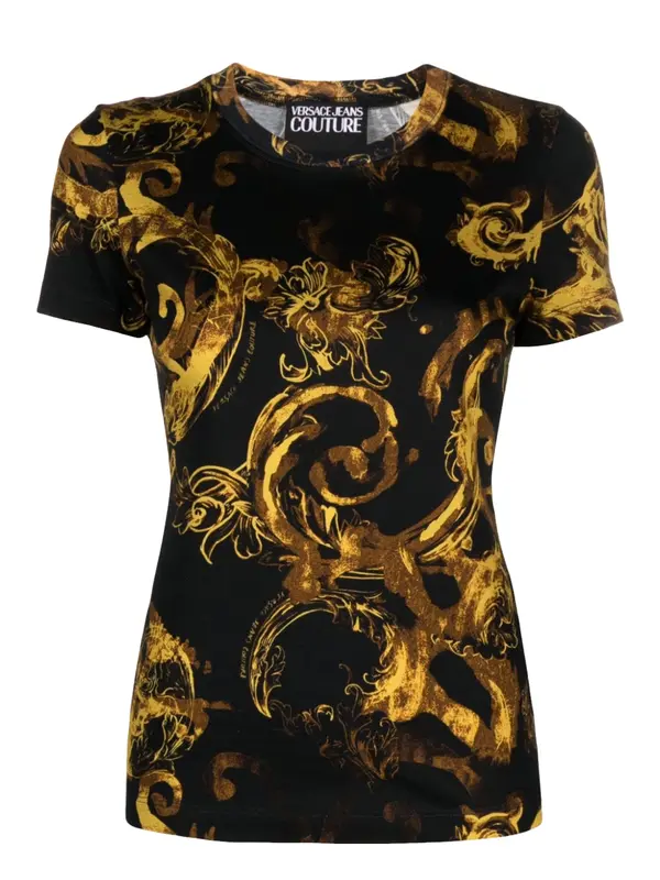 Versace Watercolour Couture T-shirt - Black
