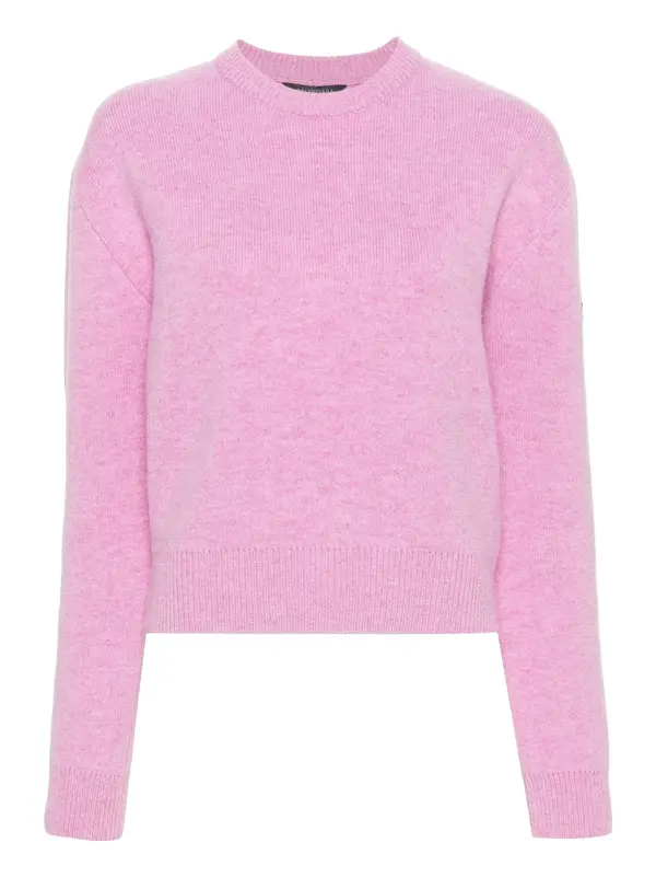 Balenciaga Logo-appliqué Mélange Jumper - Pink