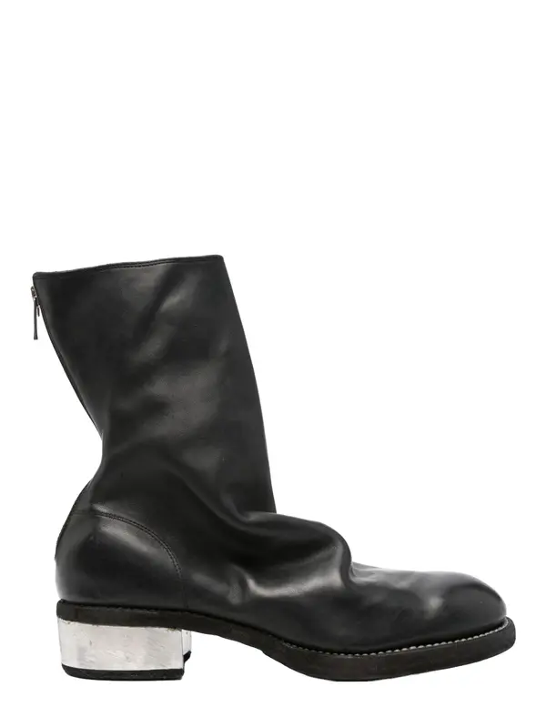Guidi Round-toe Leather Boots - Black