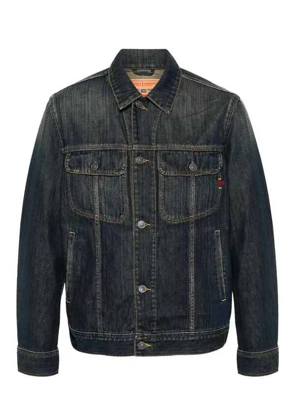 Diesel D-barcy Cotton Denim Jacket - Blue