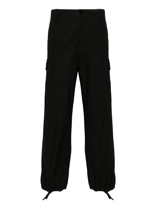 Kenzo Cotton Cargo Trousers - Black