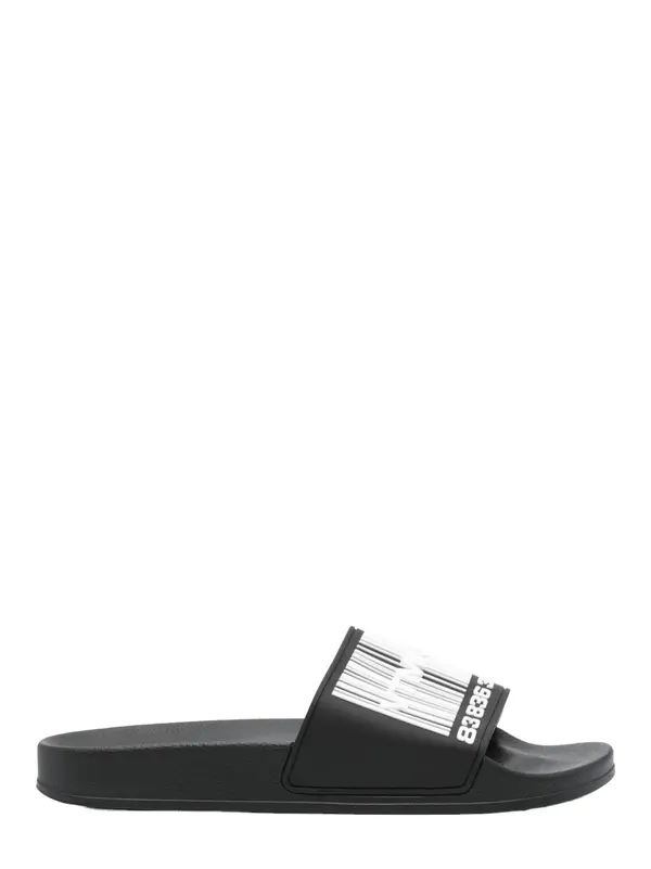 VTMNTS Barcode Appliqué Logo Slides - Black
