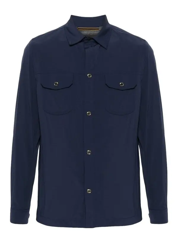 MOORER Long-sleeve Shirt Jacket - Blue