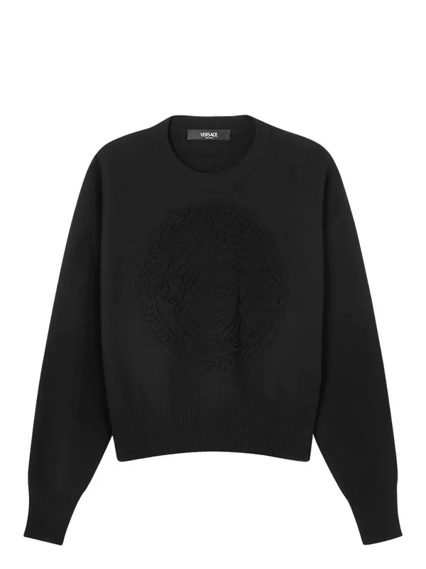 Versace Medusa Towel Sweater - Black