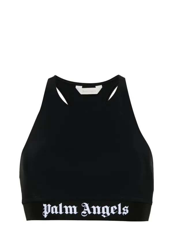 Palm Angels Logo-tape Crop Top - Black