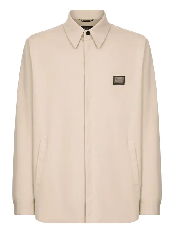 Dolce & Gabbana Logo-appliqué Shirt Jacket - Neutrals