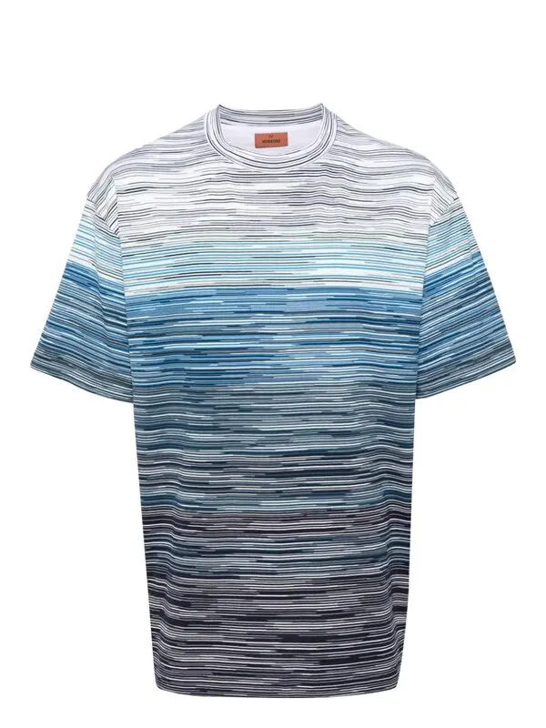 Missoni Striped Cotton T-shirt - Blue