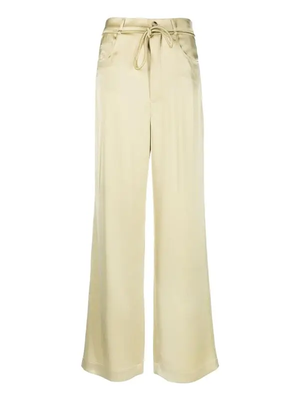 Nanushka Wide-leg Satin Trousers - Green