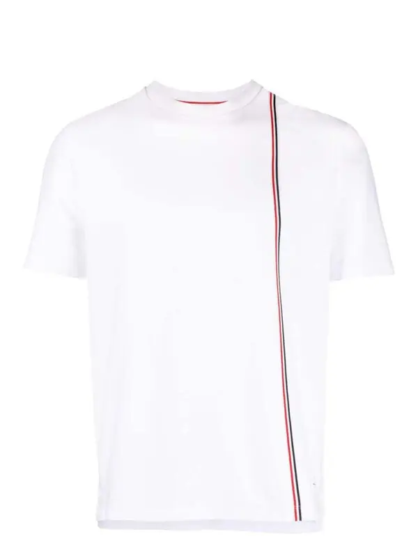Thom Browne Rwb Stripe Cotton T-shirt - White