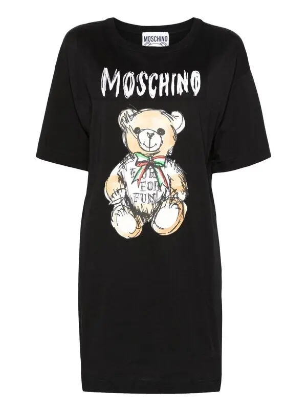 Moschino Teddy Bear-print T-shirt Dress - Black