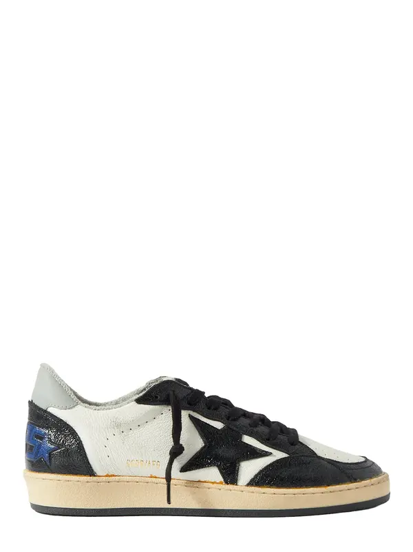 Golden Goose Ball Star Distressed Sneakers - Black