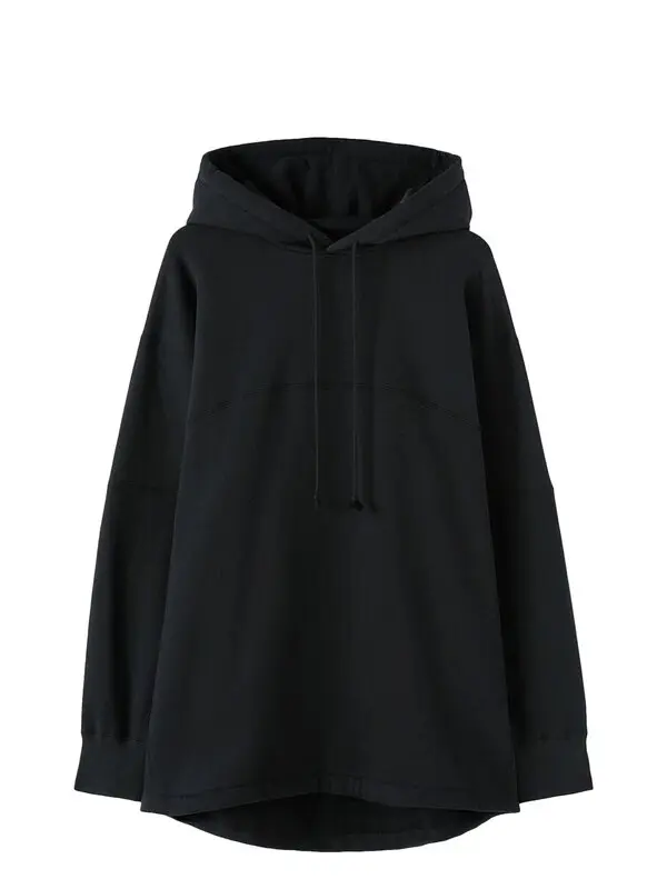 JIL SANDER Logo-embroidered Cotton Hoodie - Black