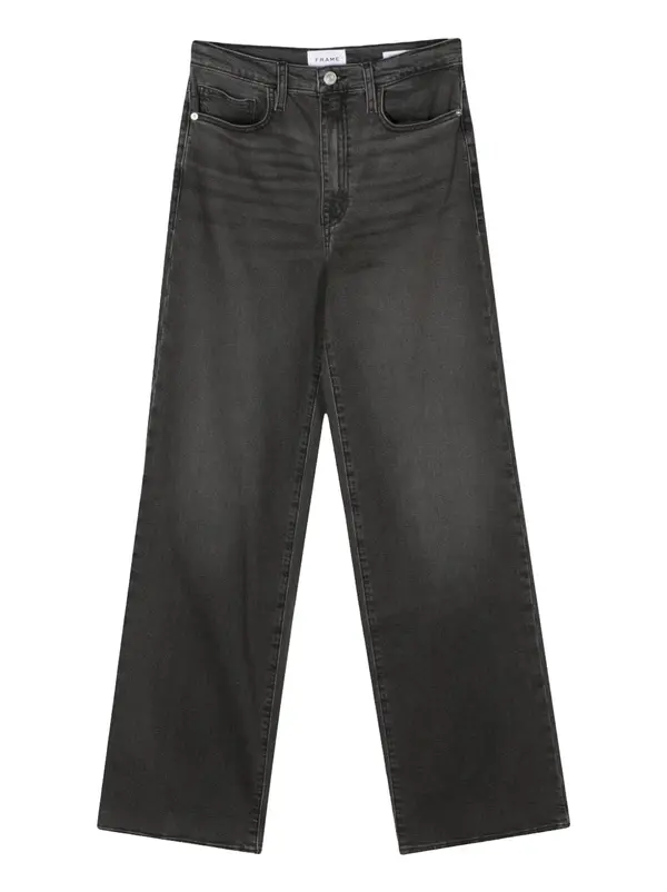 FRAME Whiskering-effect Straight-leg Jeans - Black