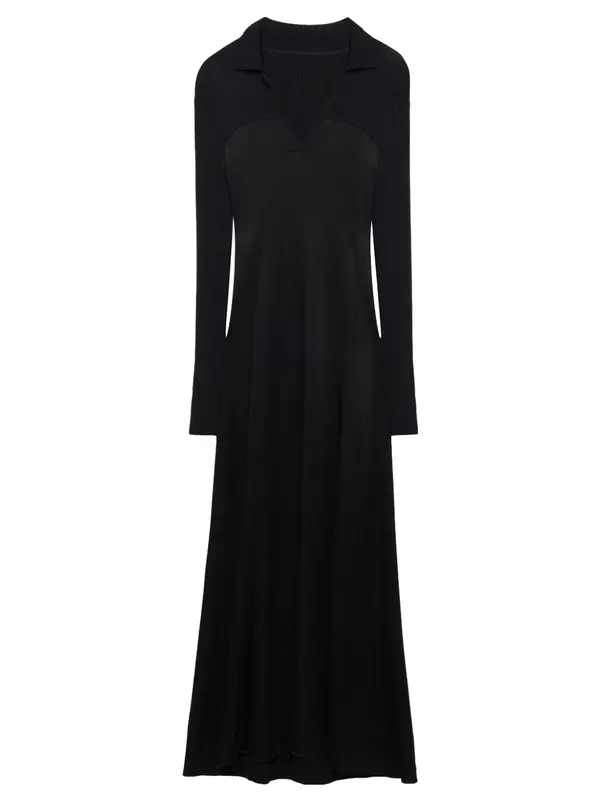 Simkhai Jonny Spread-collar Gown - Black