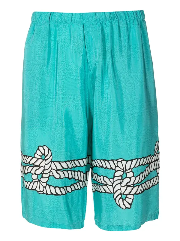 AMIR SLAMA Graphic-print Bermuda Shorts - Blue