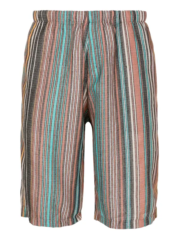 AMIR SLAMA Striped Jacquard Shorts - Brown