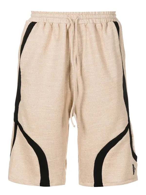 AMIR SLAMA Two-tone Cotton Shorts - Brown