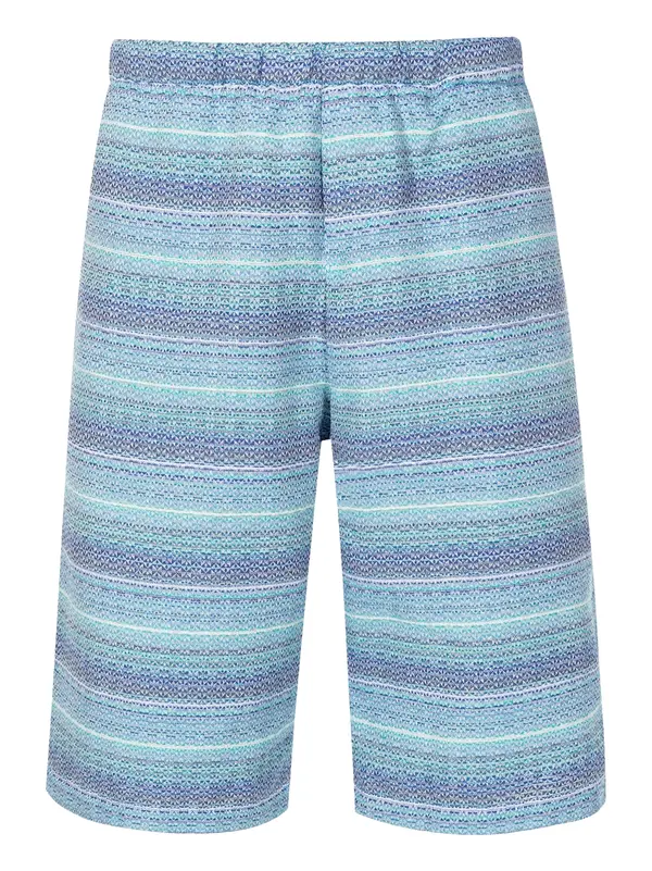 AMIR SLAMA Striped Cotton Shorts - Blue
