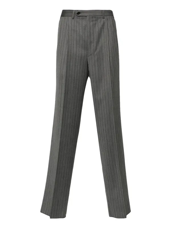 Canali Pinstriped Wool Trousers - Grey
