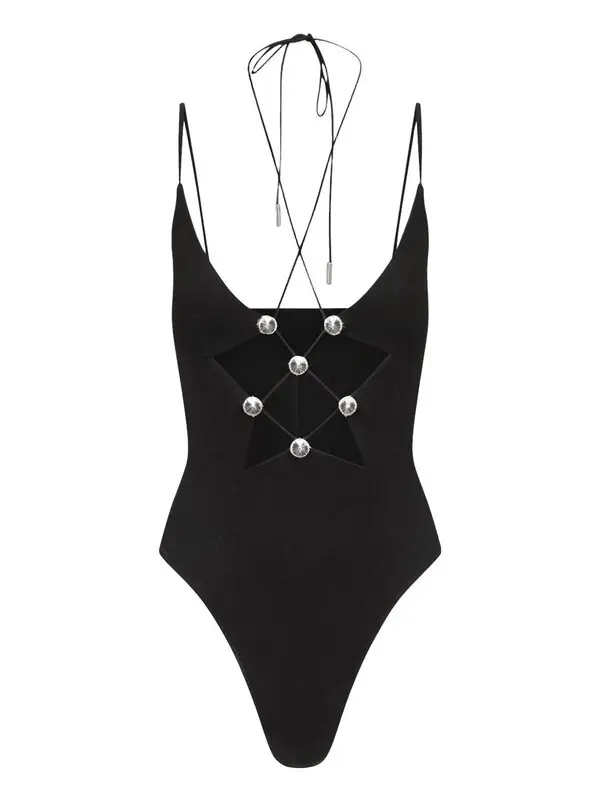 AREA Star Cut-out Bodysuit - Black