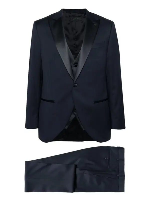 LUIGI BIANCHI MANTOVA Single-breasted Wool Suit - Blue