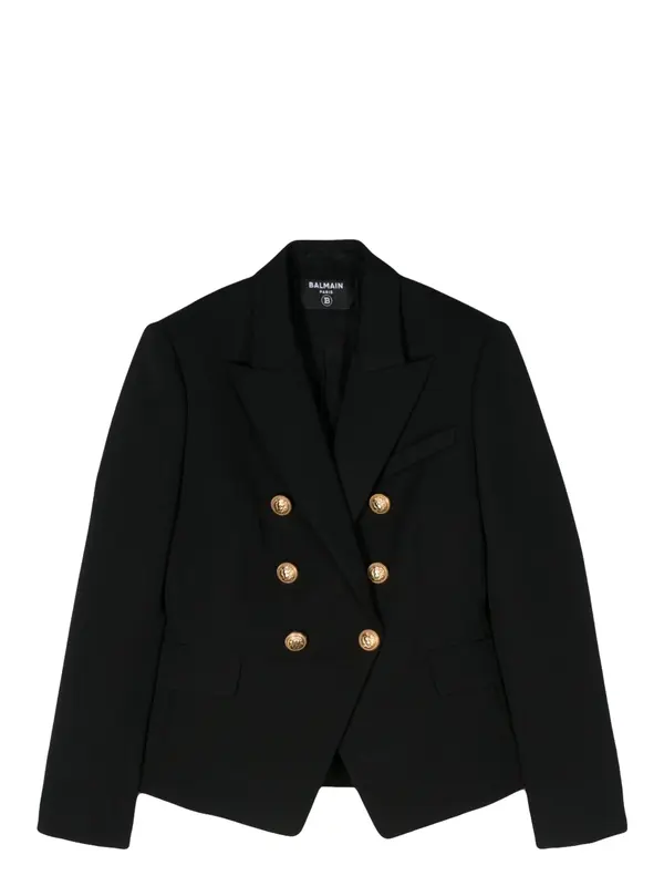 Balmain Double-breasted Wool Blazer - Black