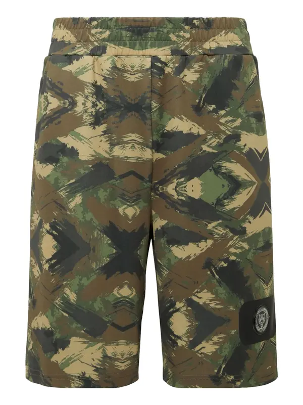 PLEIN SPORT Logo-patch Camouflage Shorts - Green