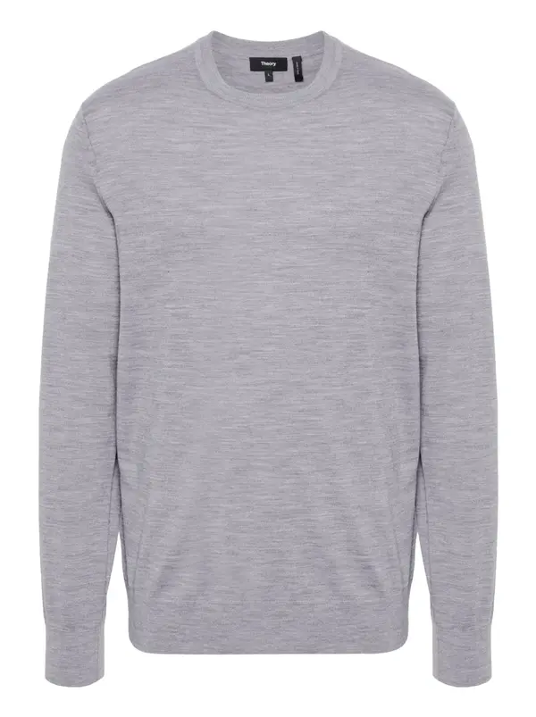 Theory Fine-knit Wool Jumper - Grey