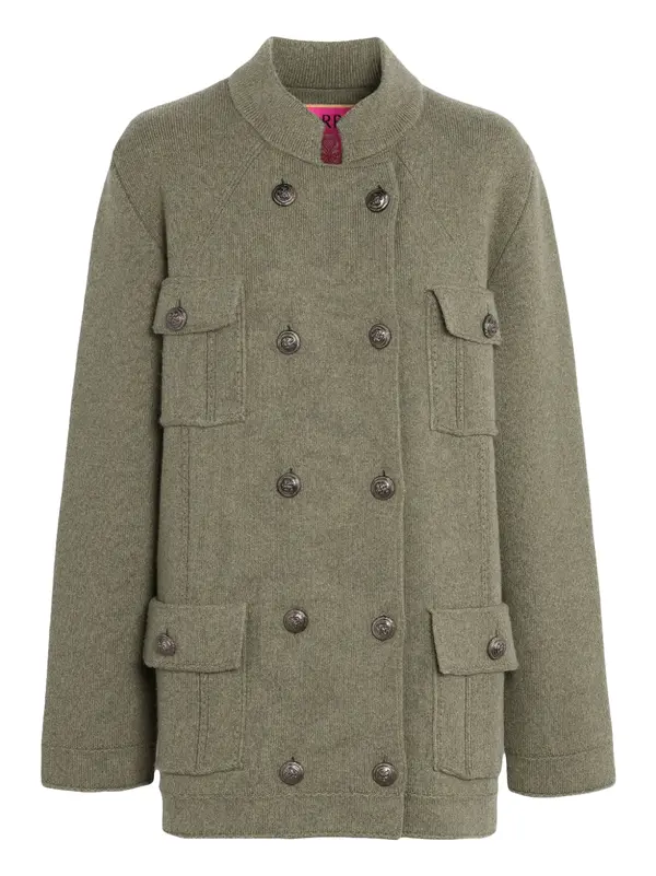 BARRIE Double-breasted Military Coat - Green