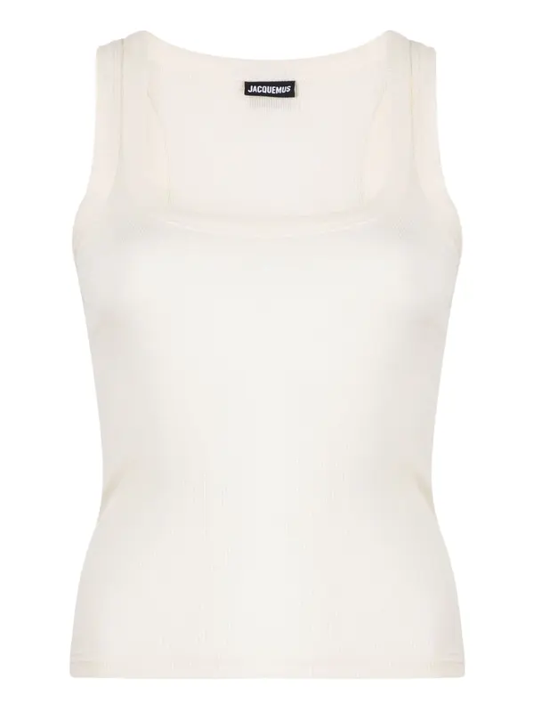 Jacquemus Le Gros Grain Cotton Top - Neutrals