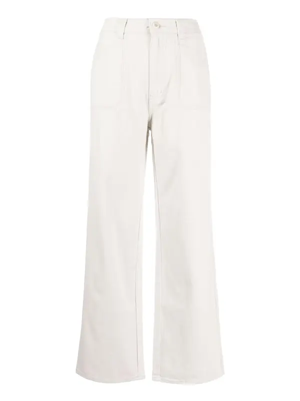 Izzue Logo-patch Twill Trousers - White