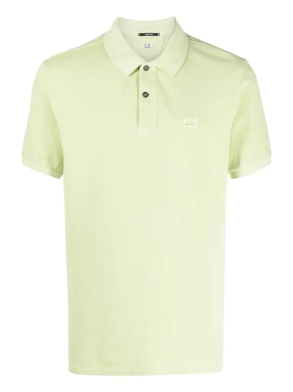 C.P. COMPANY Logo-patch Piqué Polo Shirt - Green