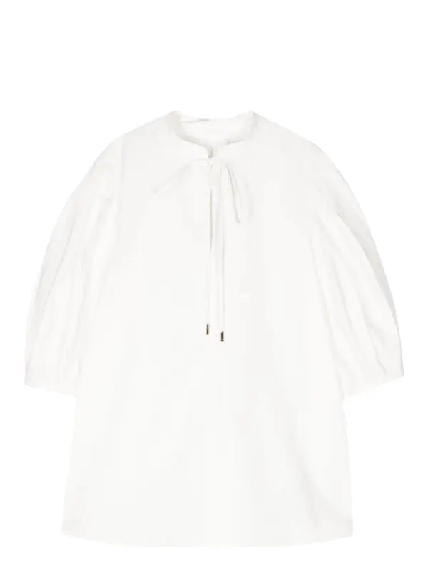 Chloé Balloon-sleeve Cotton Blouse - White
