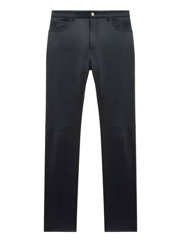 COURREGES Leather Straight-leg Trousers - Black