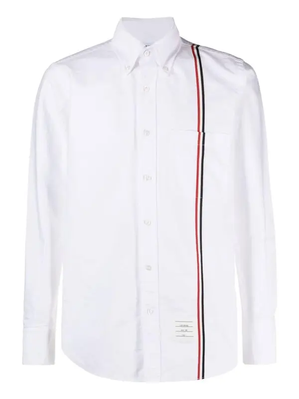 Thom Browne Rwb Stripe Cotton Shirt - White