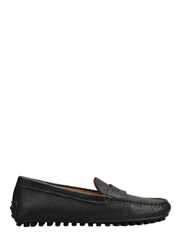 TOD'S Gommino Grained-leather Loafers - Black