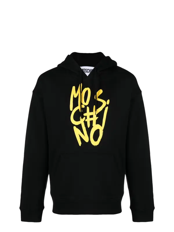 Moschino Logo-print Cotton Hoodie - Black