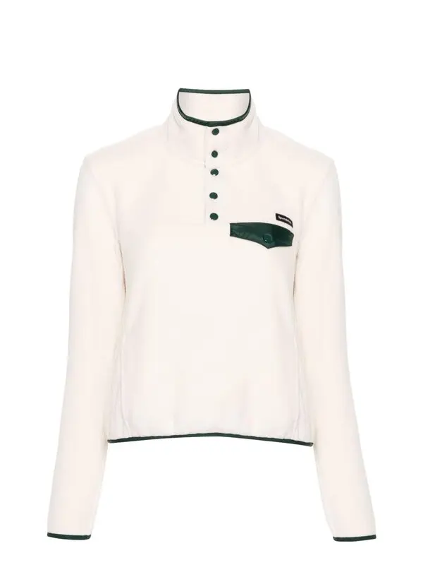 SPORTY & RICH Logo-patch Fleece Top - Neutrals