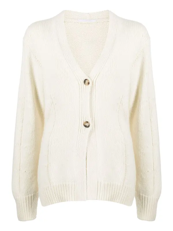 Helmut Lang V-neck Tailored Cardigan - White