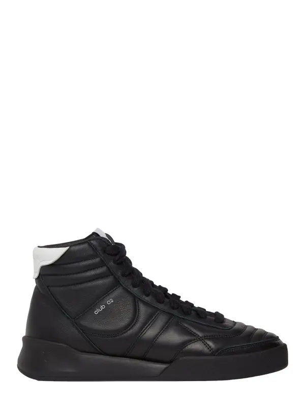 COURREGES Mid Club 02 Leather Sneakers - Black